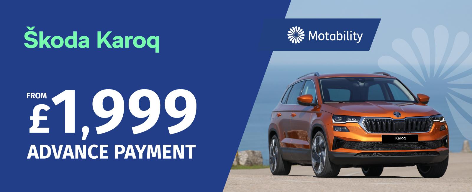 New Škoda Karoq Motability | Motability Specialists | Richmond Škoda